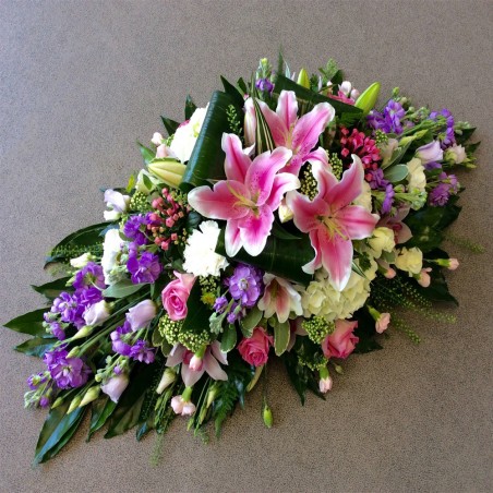 Aranajament funerar capac sicriu Crin roz