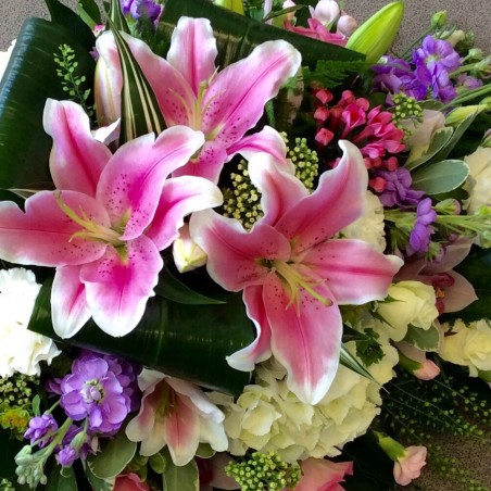 Aranajament funerar capac sicriu Crin roz